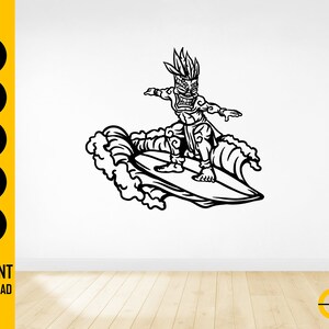 Surfing Tiki Man SVG | Surf Waves Water Riptide Sea Ocean Surfboard ...