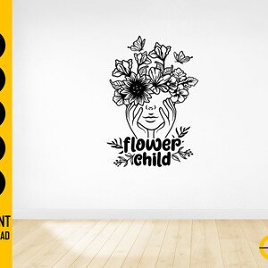 Flower Child SVG | Floral Girl SVG | Cute Women's T-shirt Sublimation ...