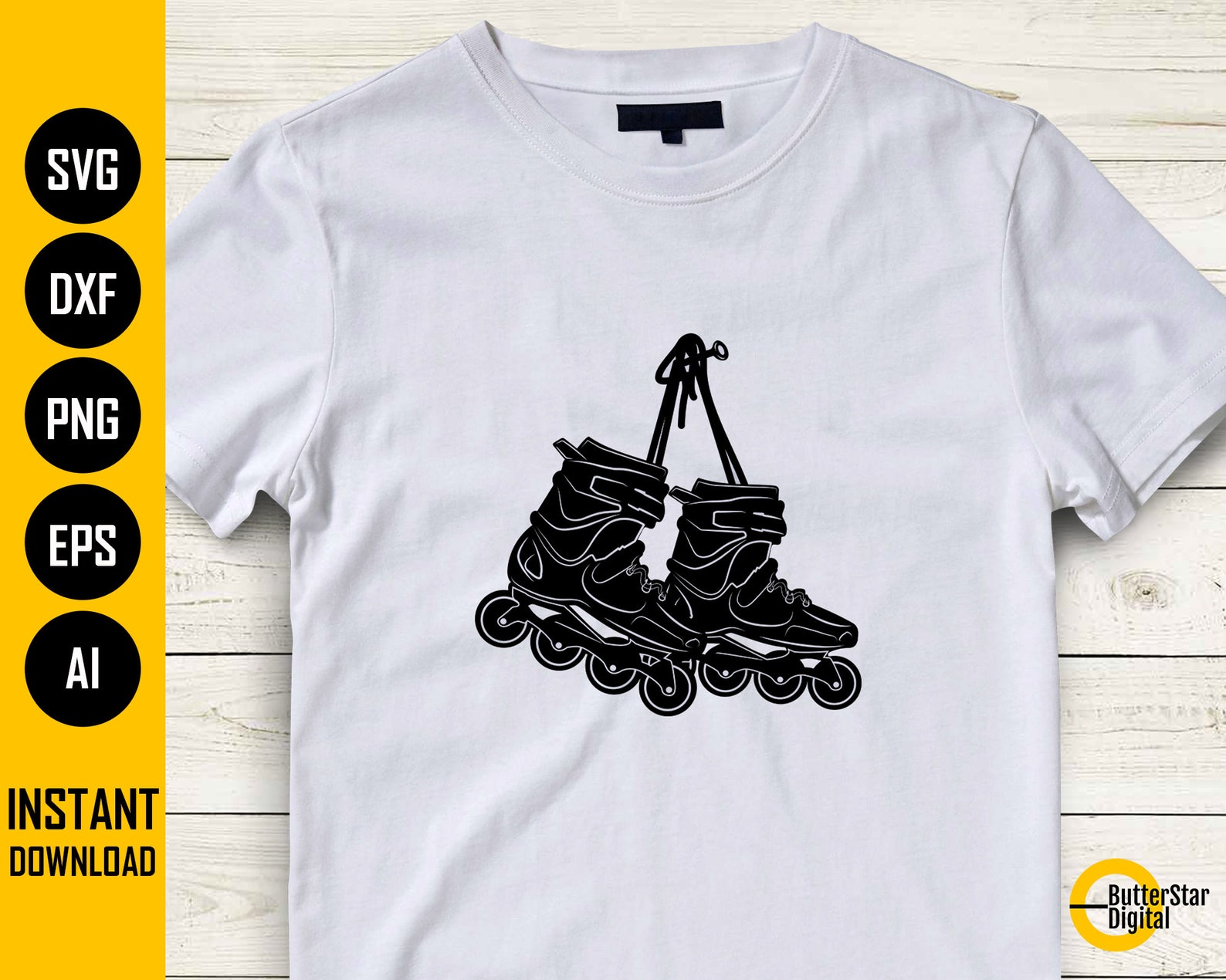 Hanging Roller Blades SVG | Inline Skates SVG | Roller Skating Decal ...