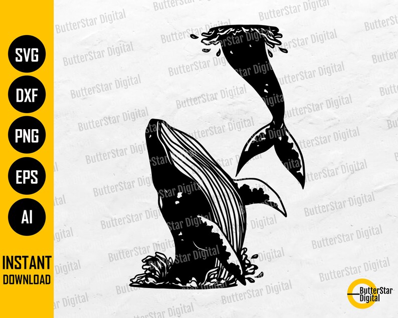 Whale SVG Humpback Whale SVG T-shirt Wall Art Decals - Etsy