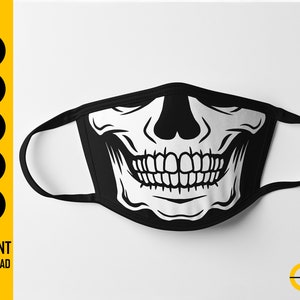 Skull BUNDLE Face Mask SVG | Skeleton Facemask | Bones Mouth Covering ...