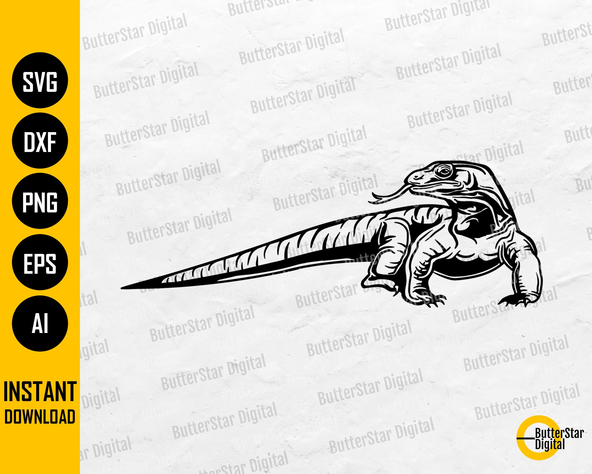 Komodo Dragon SVG Lizard SVG Reptile SVG Animal Clip Art - Etsy