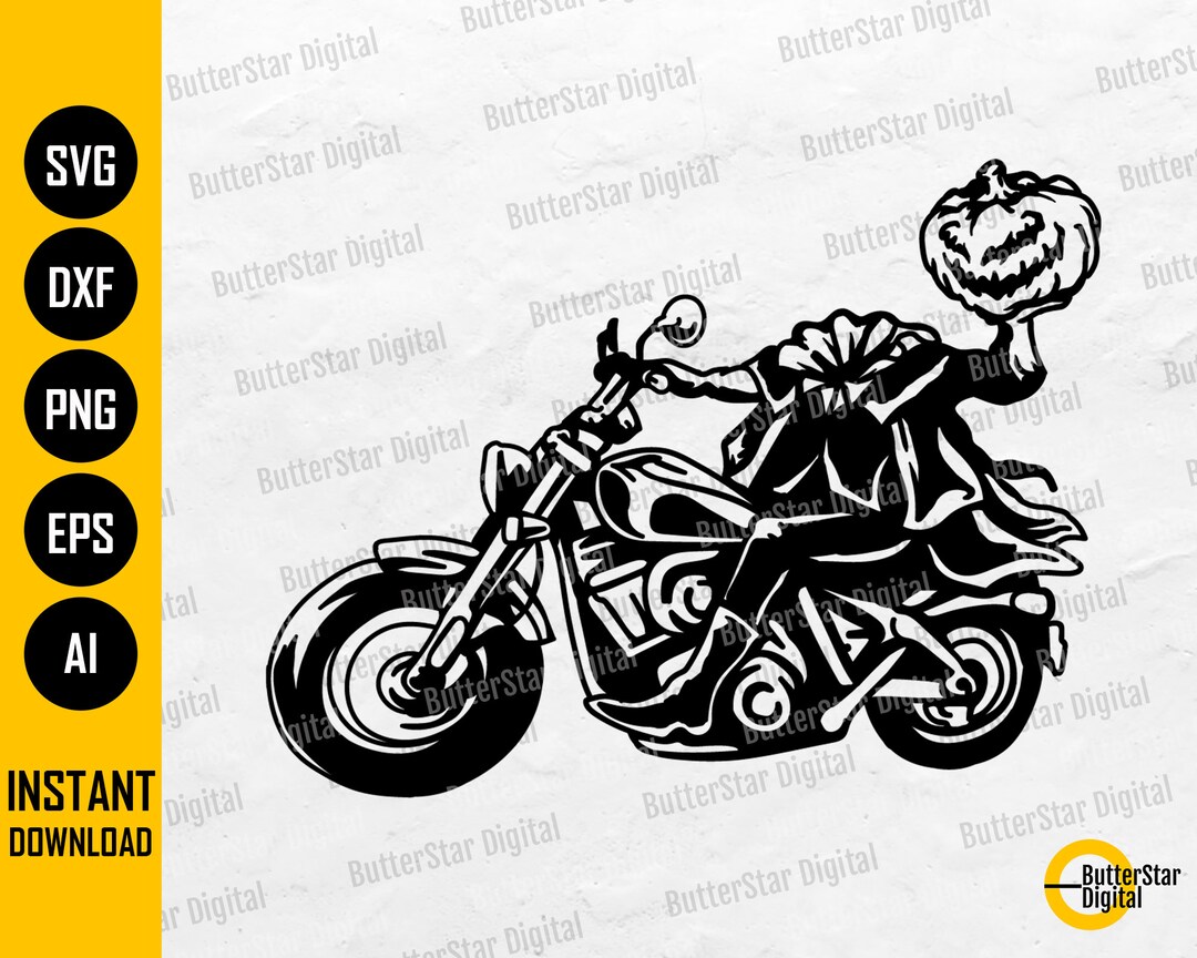 Biker Headless Horseman SVG | Spooky Motorcycle Bike T-shirt Decor ...