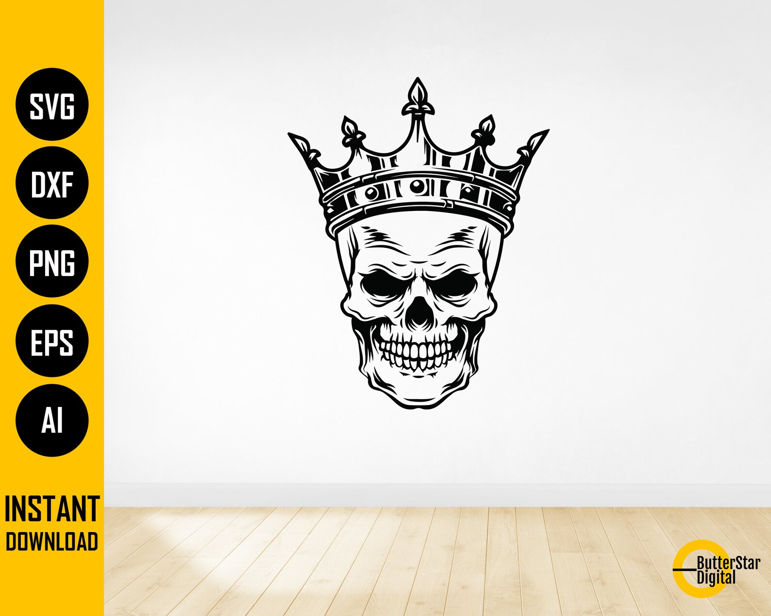 Skull King SVG Skull With Crown SVG Skeleton SVG Ruler - Etsy