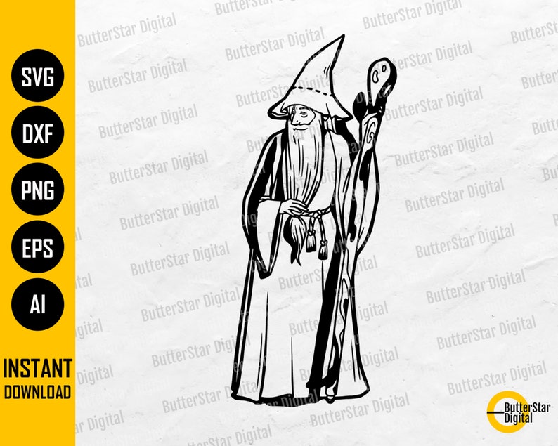 Wizard SVG Sorcerer SVG Mage SVG Magical Svg Fantasy - Etsy