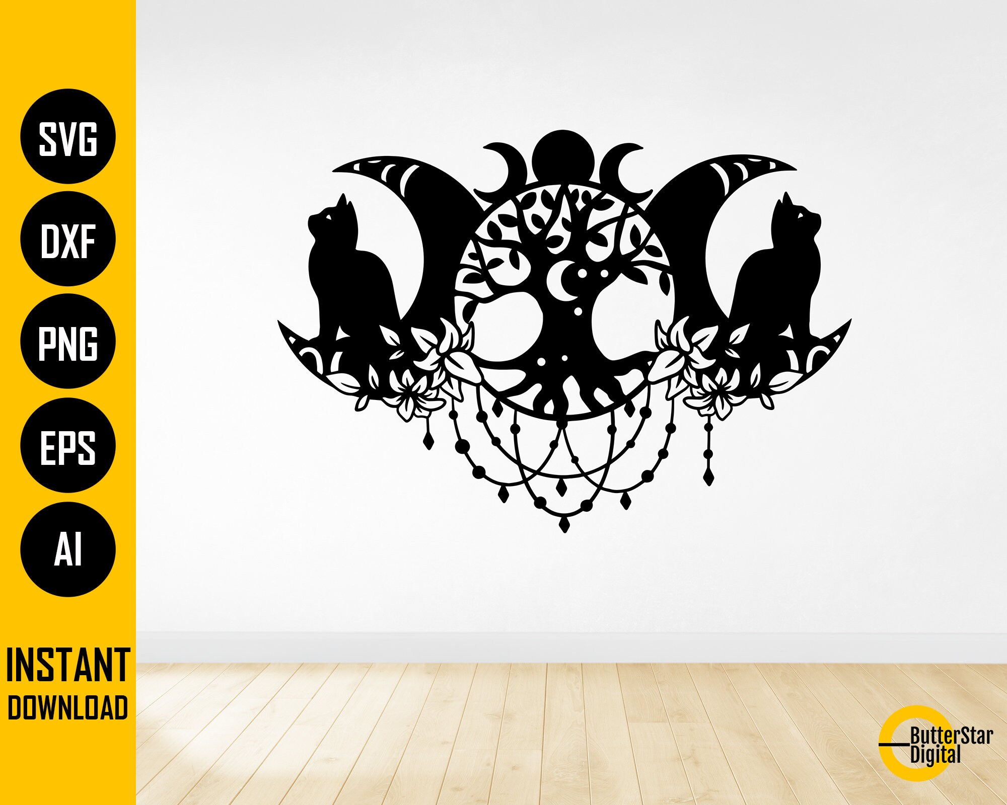 Gothic Tree of Life SVG Witch Cat SVG Witchcraft SVG - Etsy UK