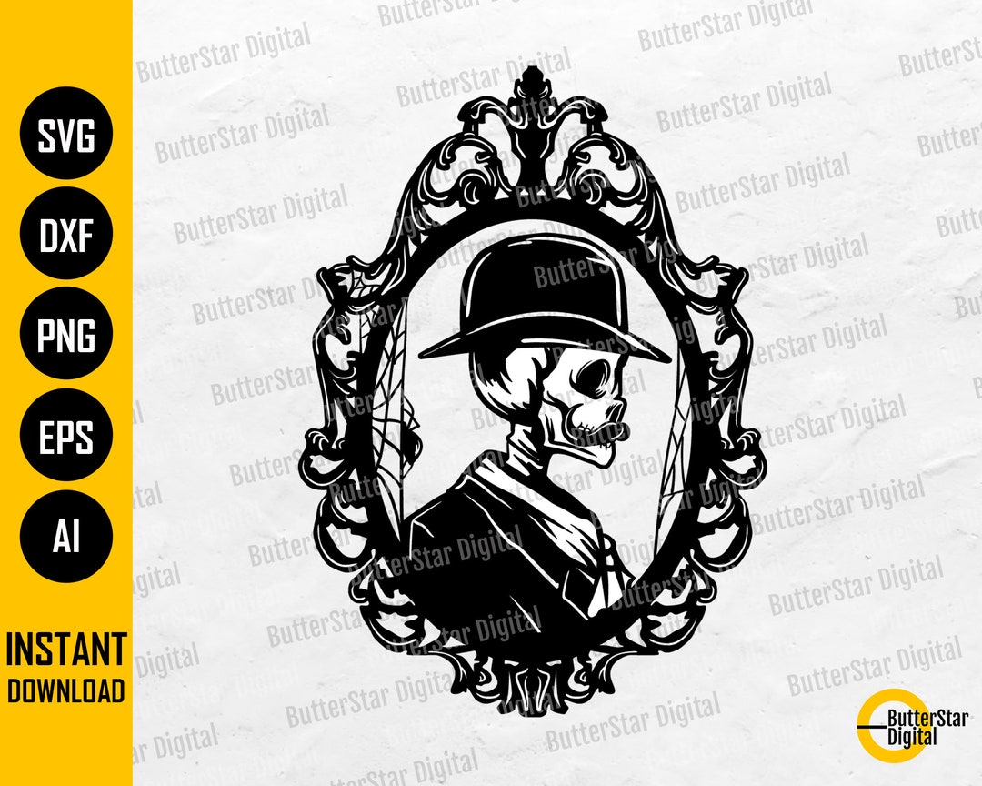 Skeleton Frame SVG Skull Mirror SVG Spooky Gothic Wall Art - Etsy