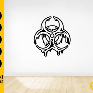 Melting Biohazard Symbol SVG | Toxic Decals T-shirt Graphics | Cricut ...