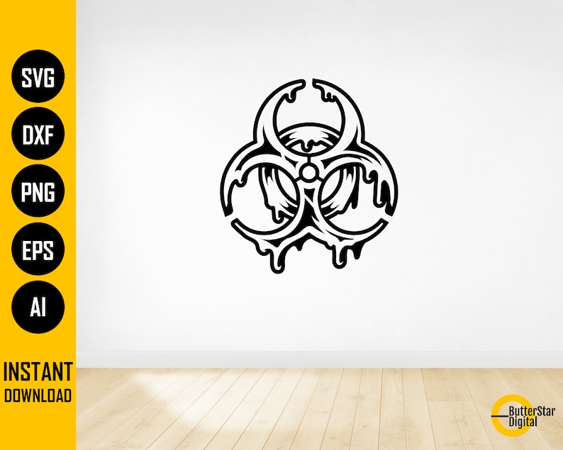 Melting Biohazard Symbol SVG | Toxic Decals T-shirt Graphics | Cricut ...