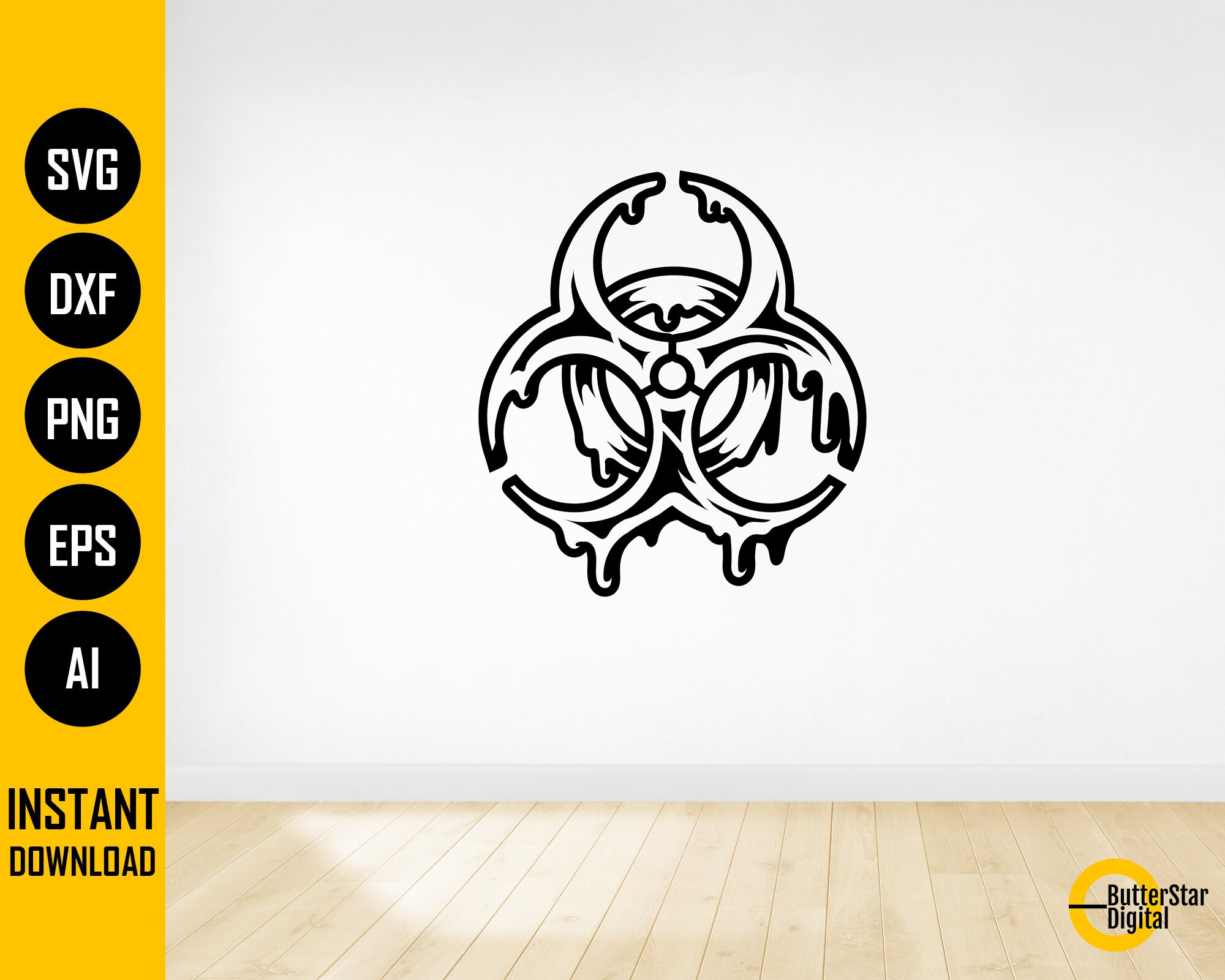 Melting Biohazard Symbol SVG | Toxic Decals T-shirt Graphics | Cricut ...