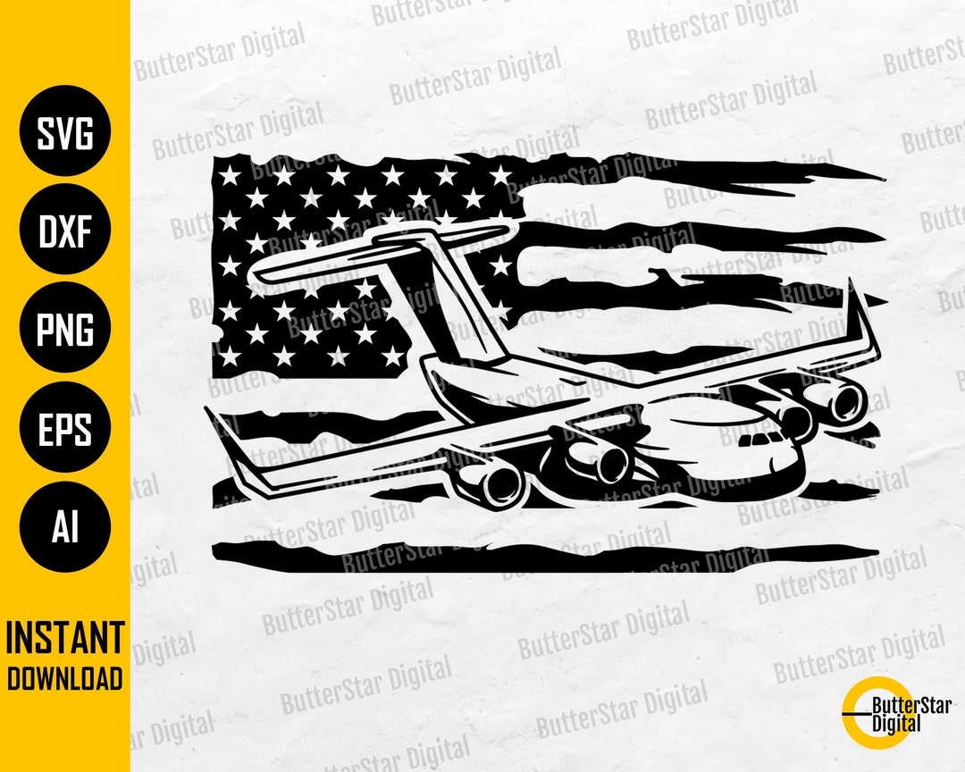 US Cargo Plane SVG | United States Military Transport Aircraft SVG ...