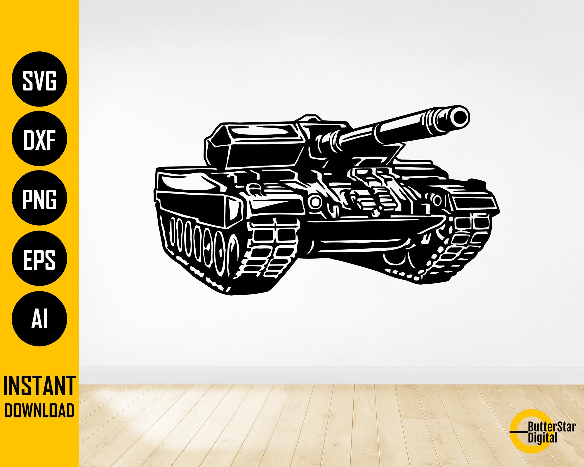 War Tank SVG | Military Vehicle SVG | Army T-shirt Illustration Drawing ...