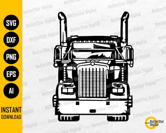 Front View Semi Truck SVG Trucker SVG Truck Driver SVG - Etsy Hong Kong