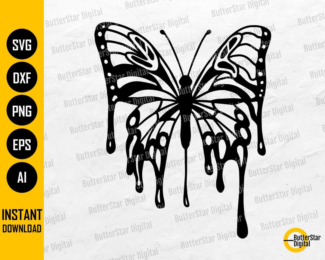 Dripping Butterfly SVG | Butterflies SVG | Animal T-shirt Decor Decals ...