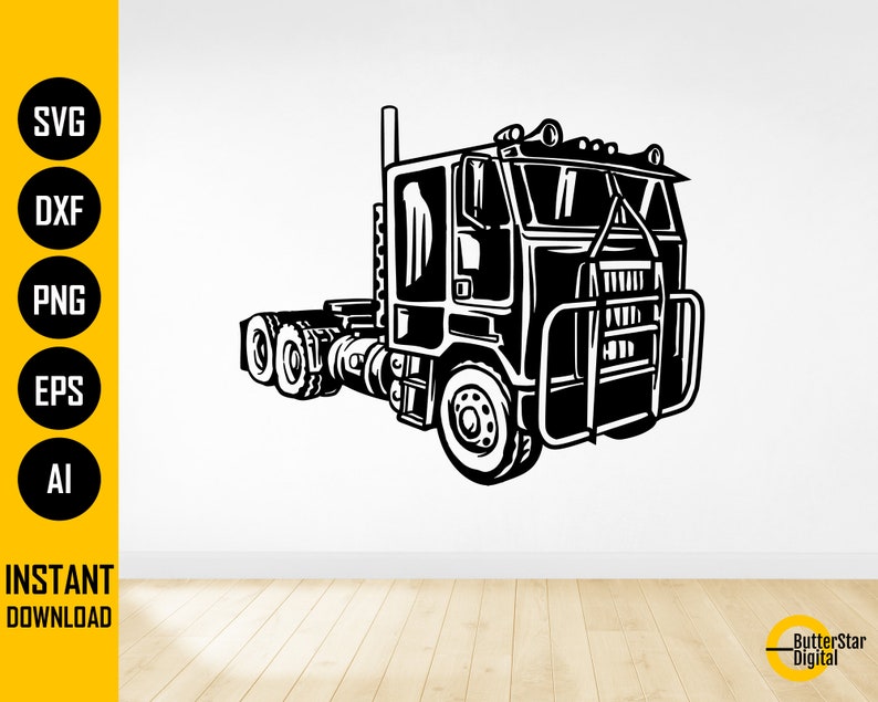 Cab Over Truck SVG | Truck Driver SVG | Trucker Vinyl Decal Graphics ...