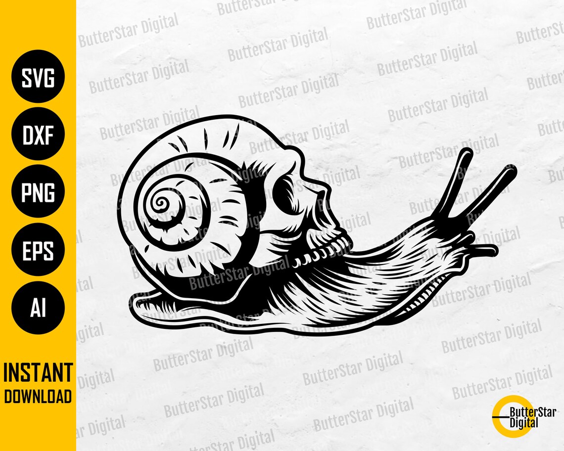 Snail Skull SVG Slug SVG Skeleton SVG Animal T-shirt - Etsy