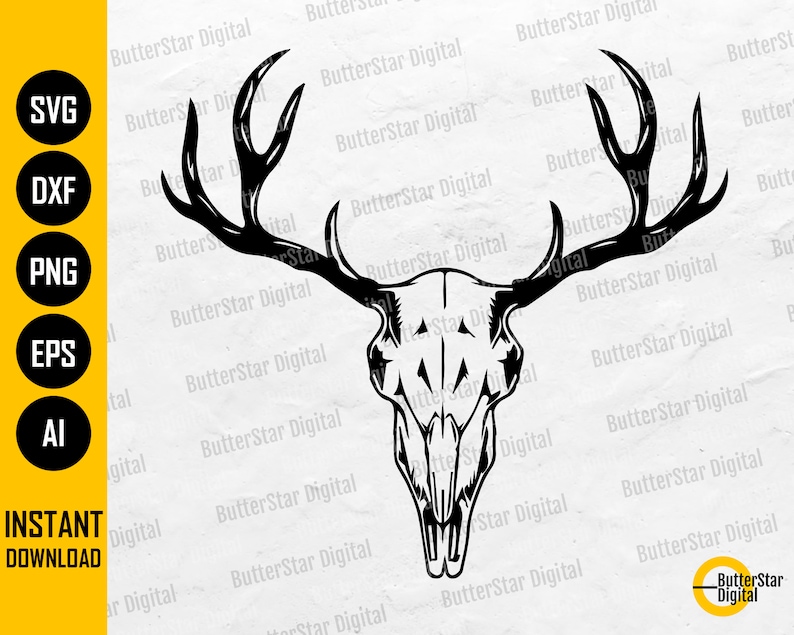 Deer Skull SVG Buck Head SVG Elk Skeleton SVG Animal | Etsy