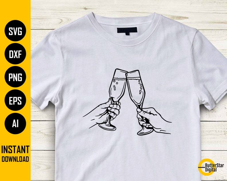 Tostada de champán SVG / Saludos SVG / Fiesta SVG / Celebración Svg ...