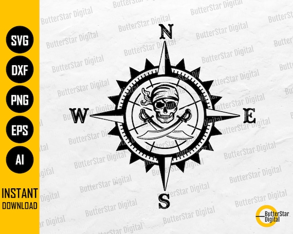 Pirate Compass SVG Nautical SVG Piracy SVG Wind Rose Svg | Etsy