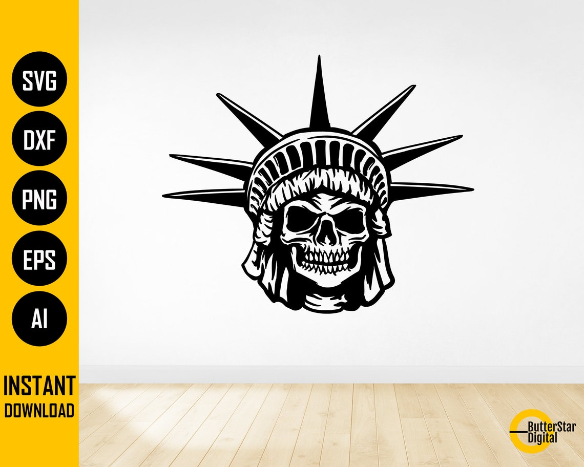 Statue of Liberty Skull SVG New York SVG America T-shirt - Etsy