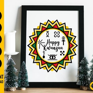 Happy Kwanzaa SVG Kwanzaa Symbols SVG African Heritage Culture Holiday ...