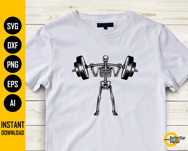 Skeleton Barbell Back Squat SVG Workout Decal Vinyl Stencil - Etsy