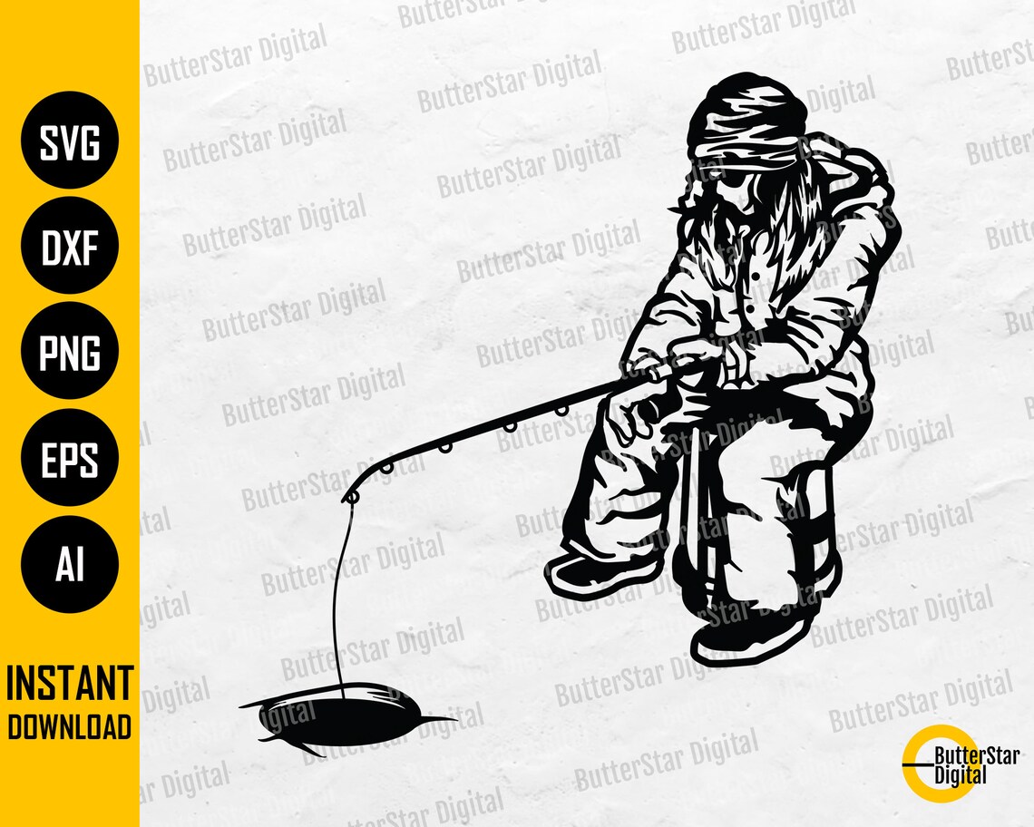 Girl Ice Fishing SVG Reel Girls Fish SVG Winter Vinyl - Etsy