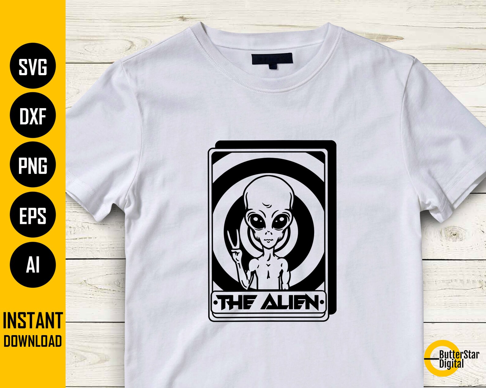 The Alien SVG Tarot Card SVG Peace Sign SVG Mystical Svg - Etsy