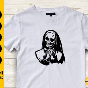 Skeleton Nun SVG Holy Rosary SVG God Cross Evil Pray Sin Sinner Hell ...