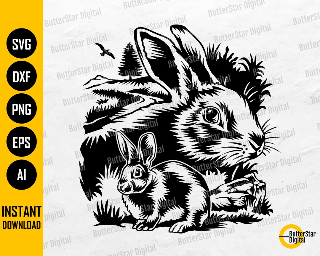 Rabbit SVG | Bunny SVG | Cute Spring T-shirt Sticker Decal Graphics ...