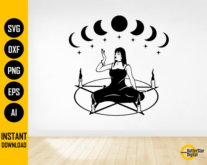 Witch SVG Pentagram SVG Gothic SVG Pagan Svg Ritual - Etsy