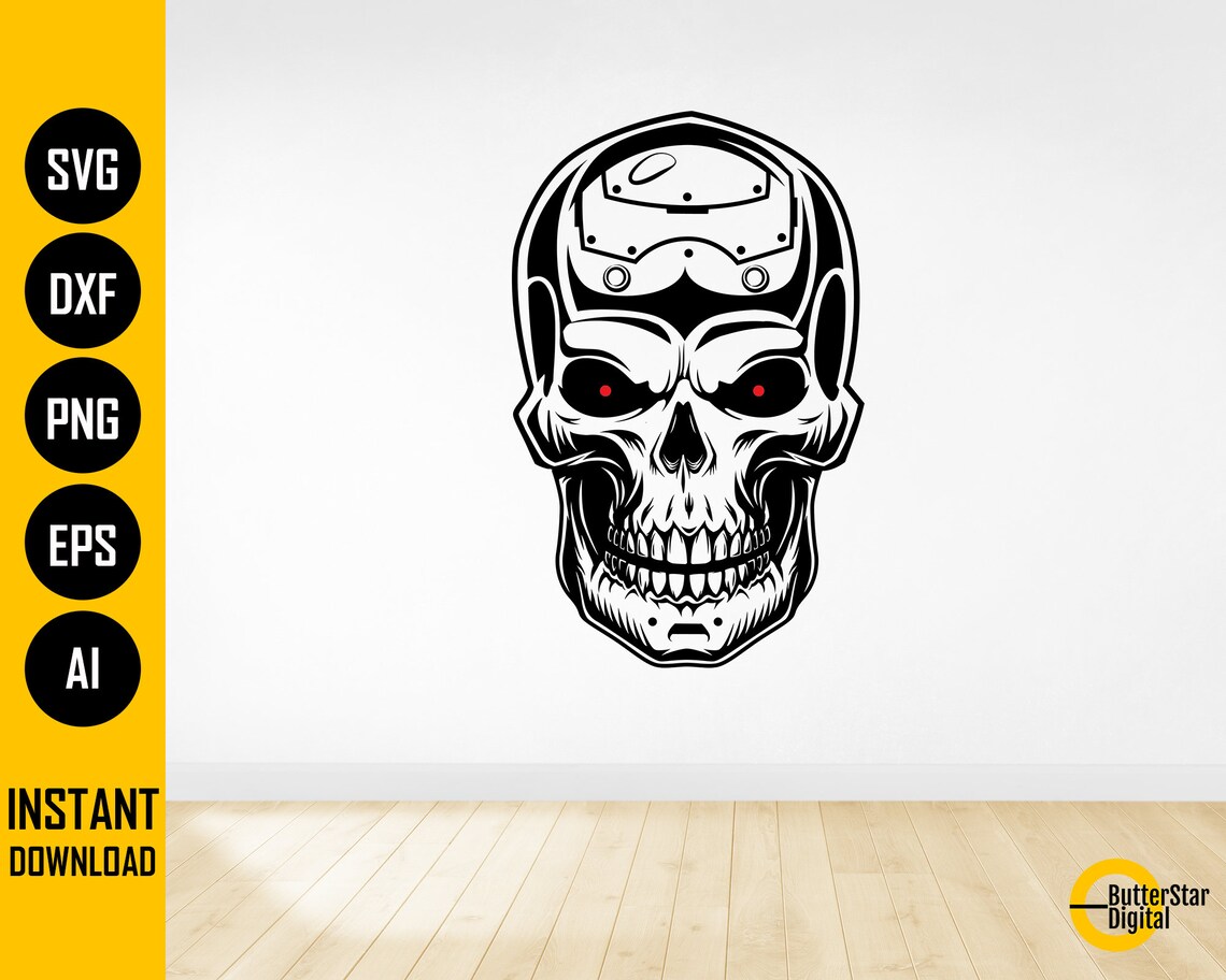 Metal Skull SVG Skeleton SVG Gothic Decal T-shirt Sticker | Etsy