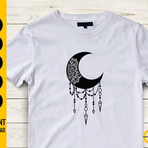 Zentangle Dreamcatcher Moon SVG | Dream Catcher T-shirt Decals Design ...