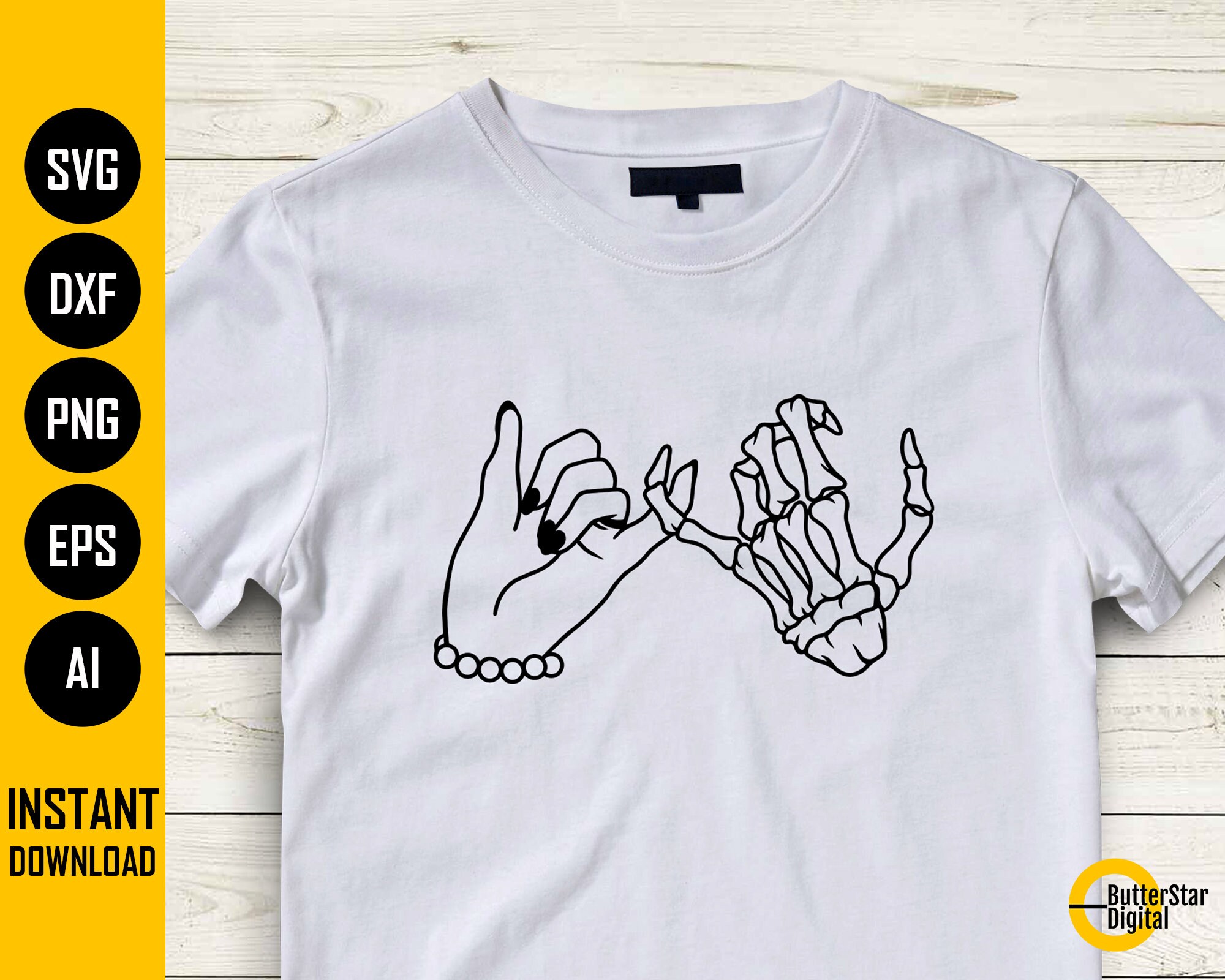 Skeleton Pinky Promise SVG | Women's Design SVG | Girl Hands SVG ...