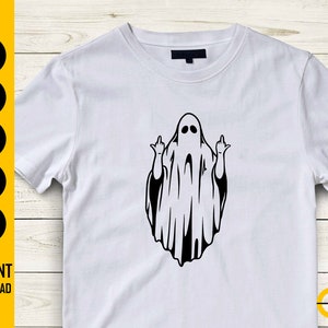 Ghost Middle Finger SVG | Funny Halloween Decoration T-shirt Sticker ...