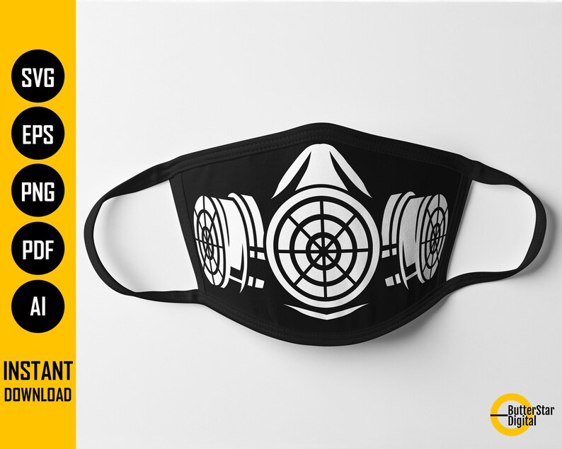 Gas Mask Facemask SVG | Biohazard Face Mask | Toxic Mouth Covering ...