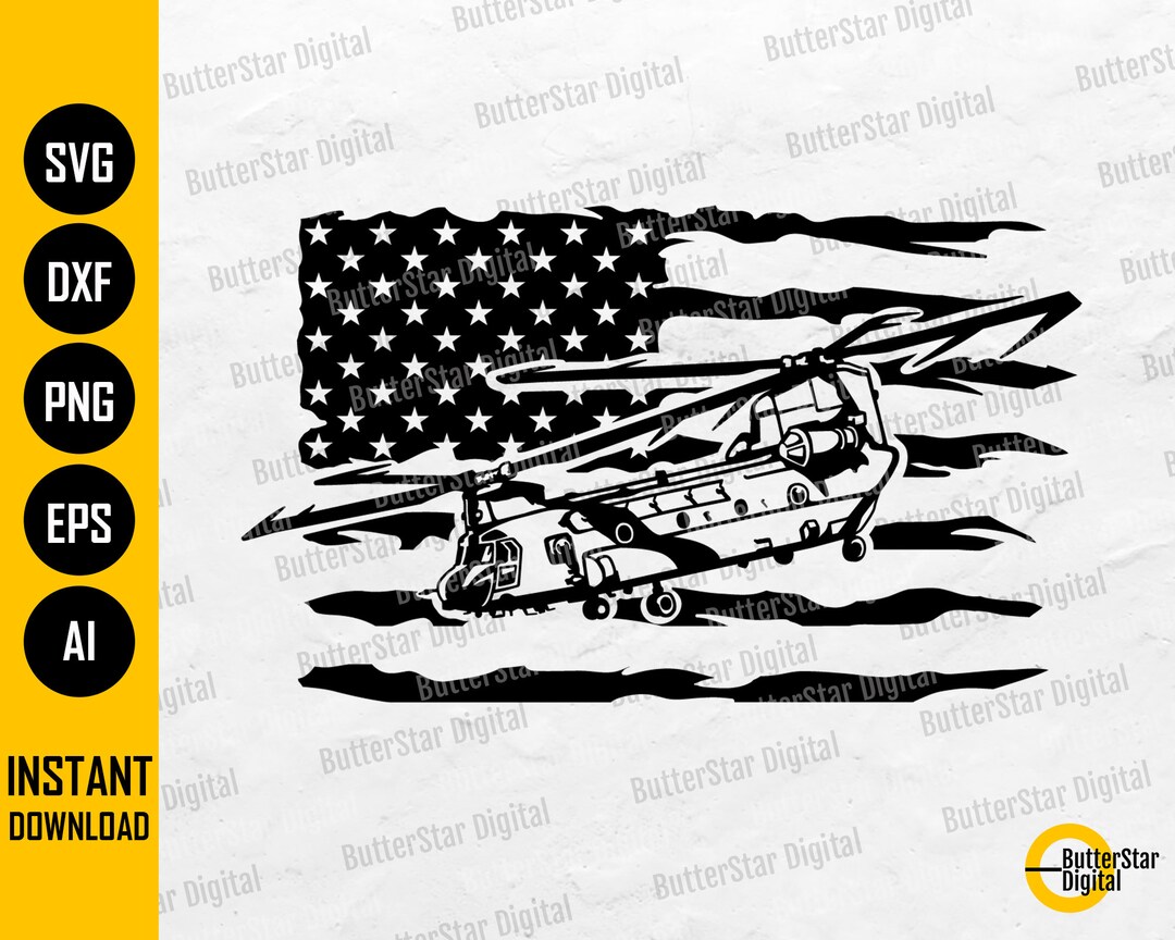 US Chinook SVG | Helicopter SVG | Army Military Decal Graphics | Cricut ...