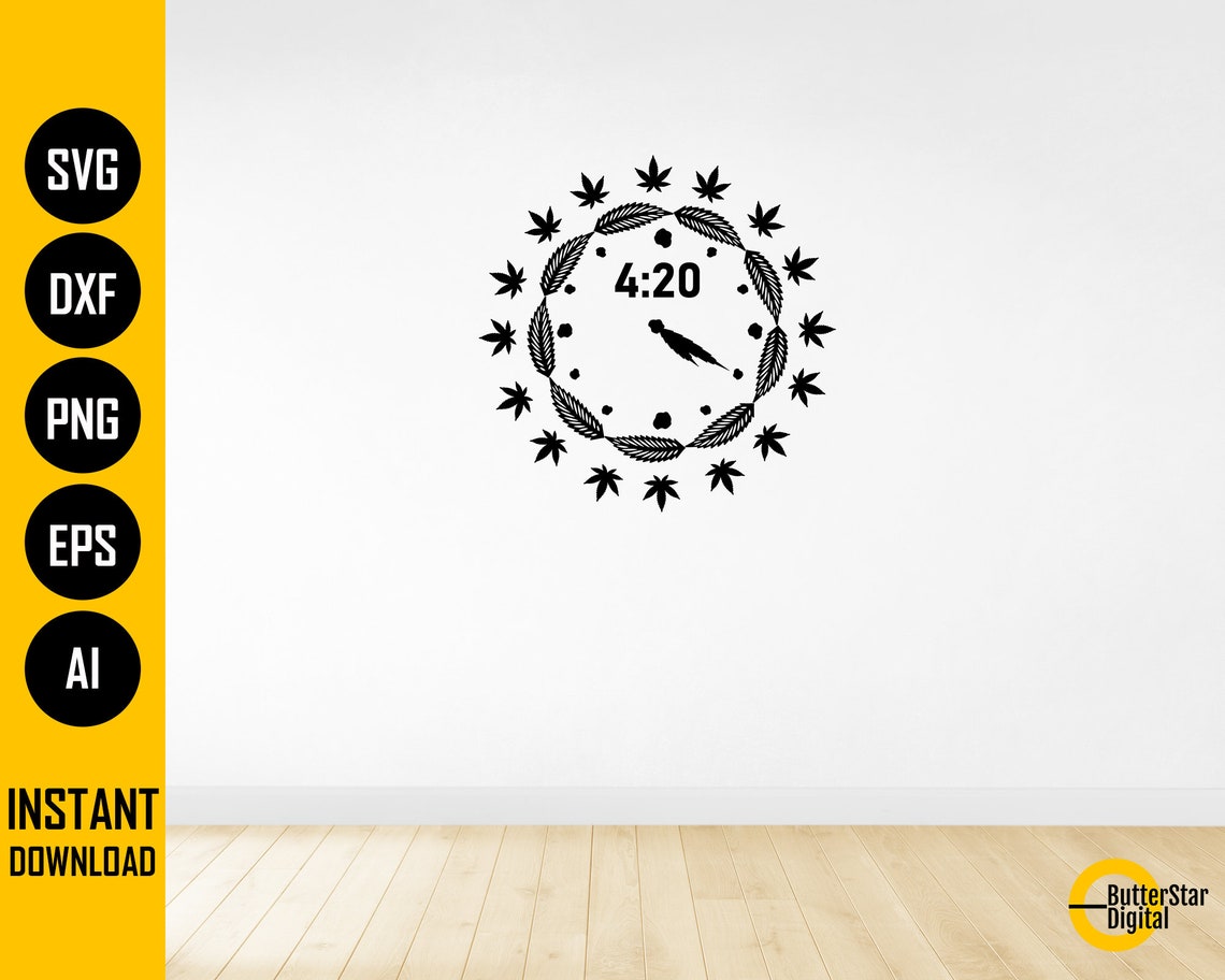 Cannabis Clock SVG 420 SVG Smoke Marijuana SVG Weed Pot - Etsy
