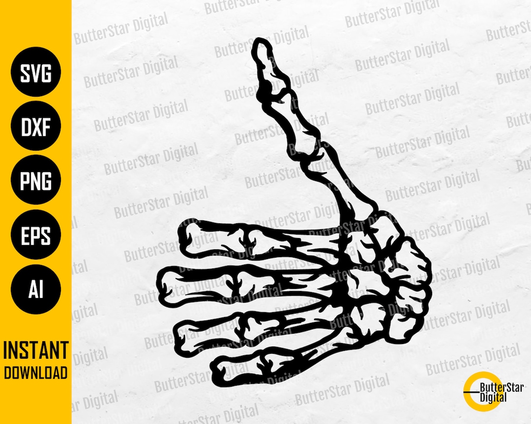 Skeleton Thumbs up SVG | Bones Tattoo Decal T-shirt Sticker Vinyl ...