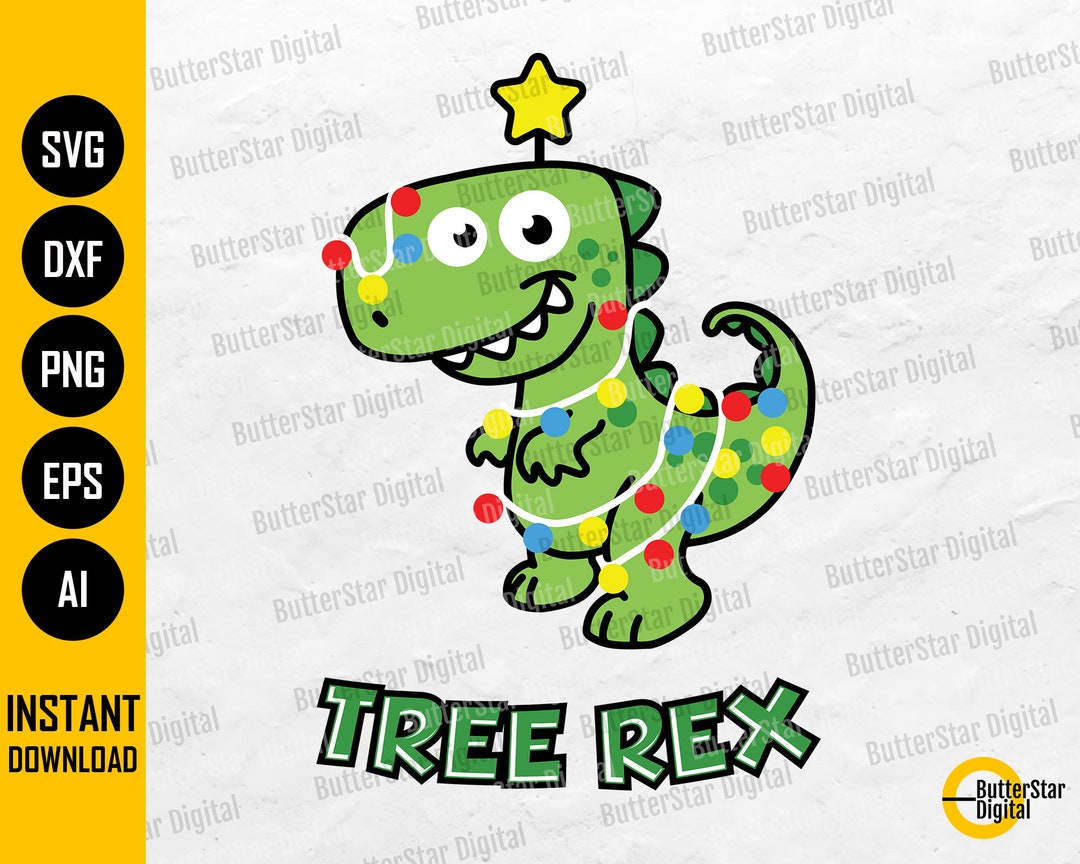 Christmas Tree Rex SVG | T-rex Dinosaur Holiday | Winter Dino Decor ...