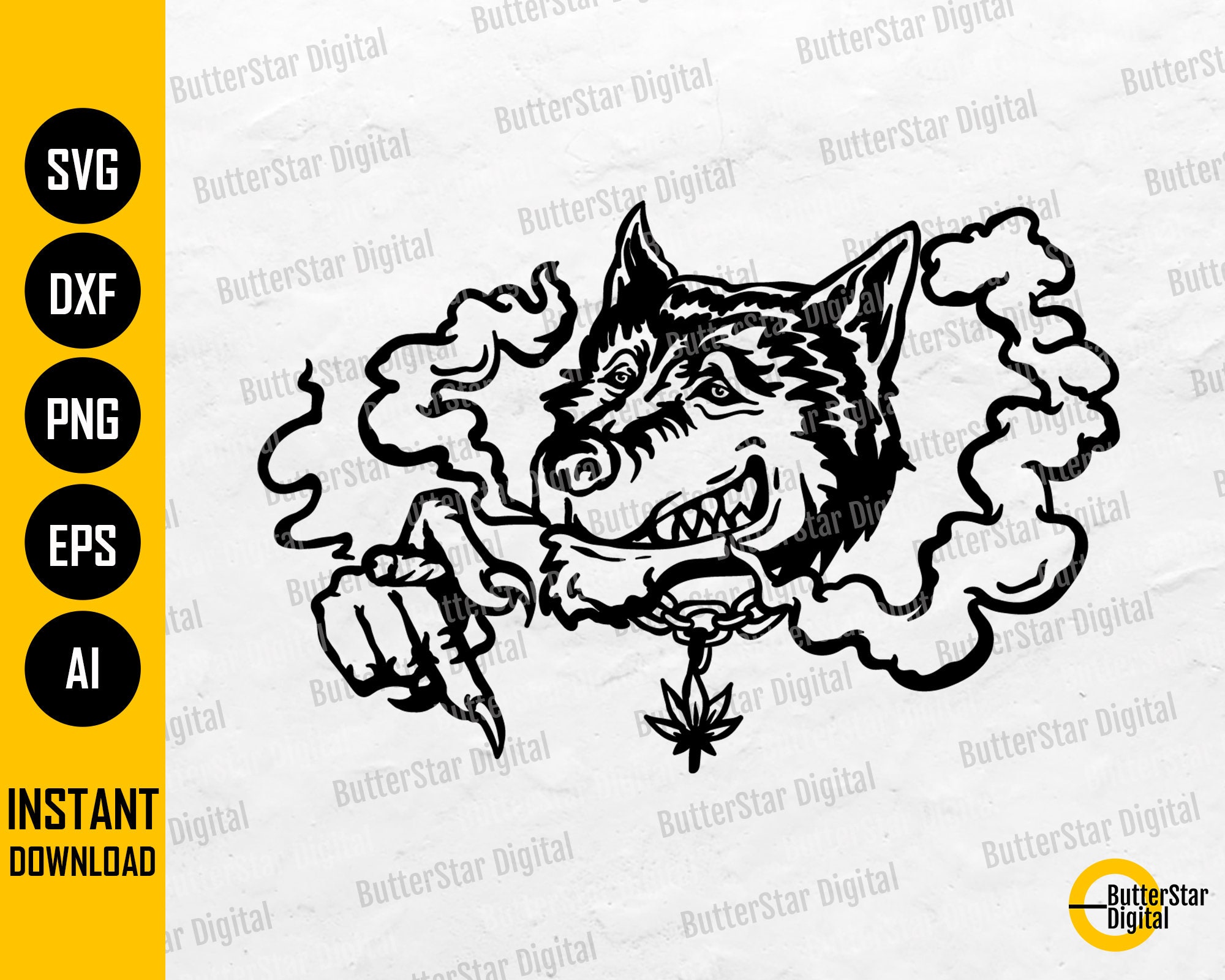 Wolf Smoking Cannabis Blunt SVG Smoke Marijuana Joint Decal - Etsy Canada