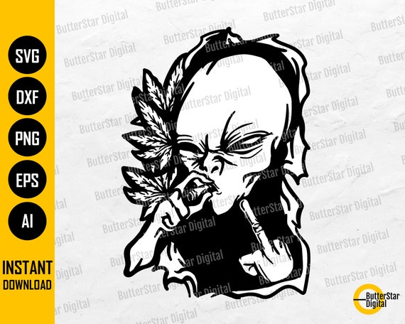 Alien Smoking Weed SVG Smoke Cannabis SVG Stoner Decals | Etsy