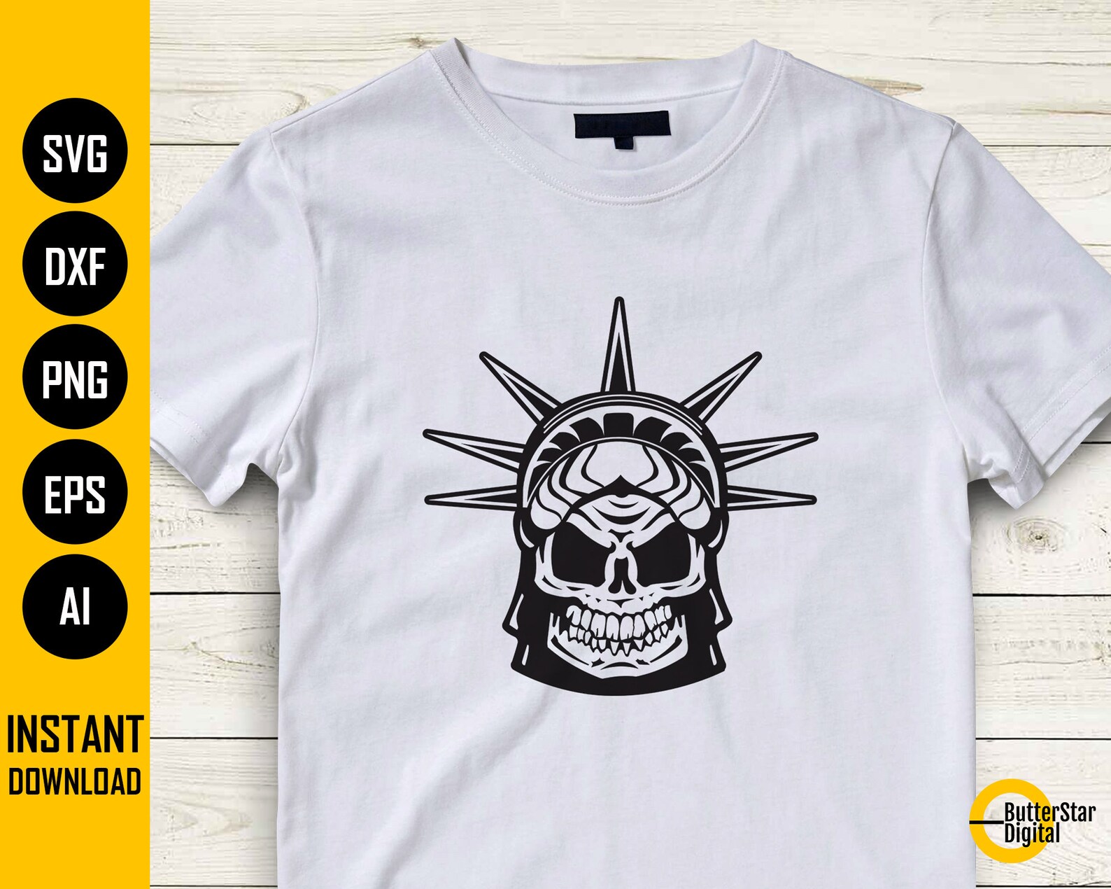 Liberty Skull SVG Statue of Liberty SVG Gothic Pride Decal - Etsy