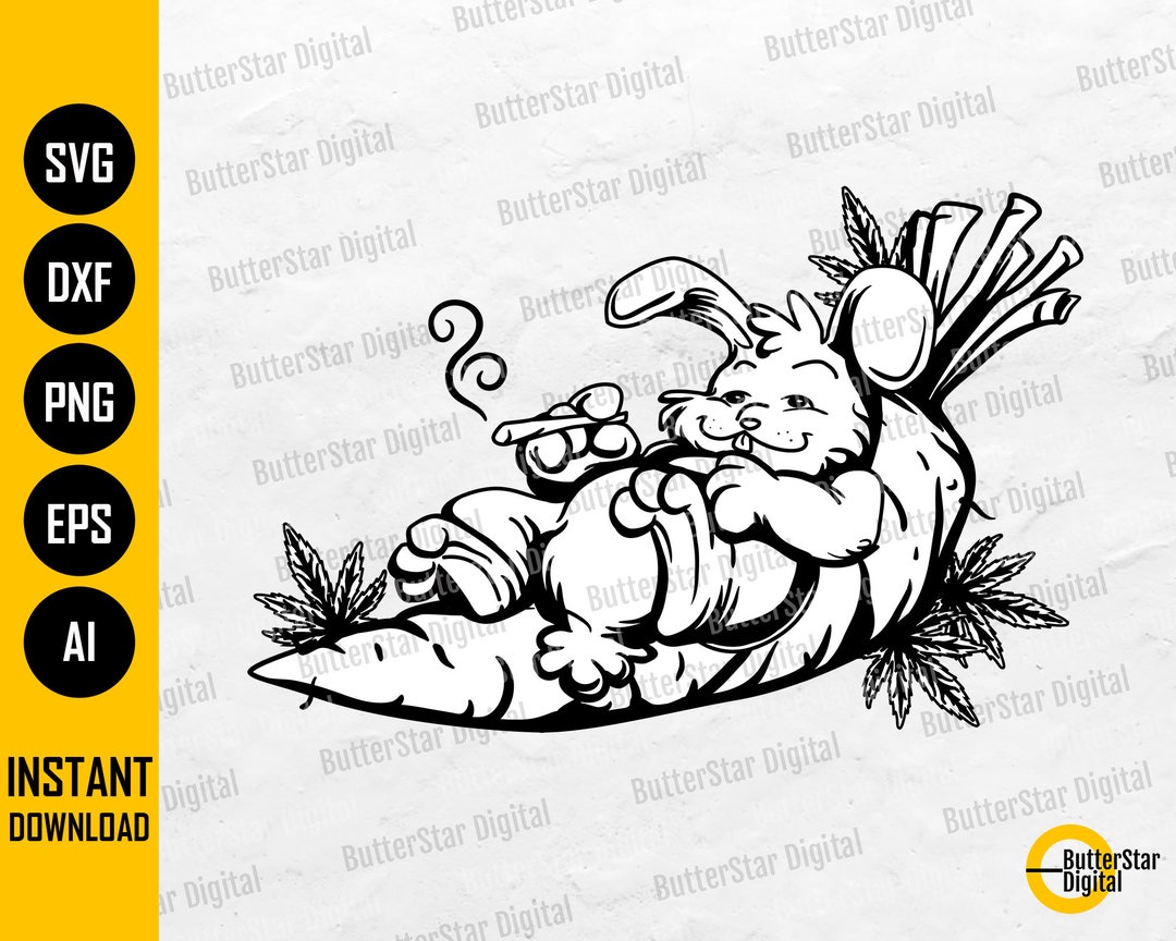 Conejo fumando cannabis SVG / Stoner Rabbit SVG / Smoke Marijuana SVG ...