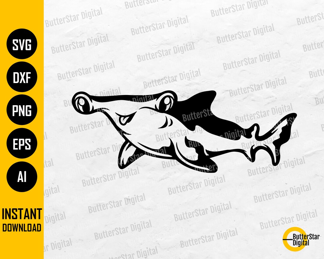 Cute Hammerhead Shark SVG | Ocean Fish Marine Water Nautical Animal ...