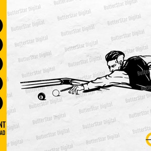 Pro Pool Player SVG | Billiard PNG | Eight Ball SVG | 8-ball Cue ...