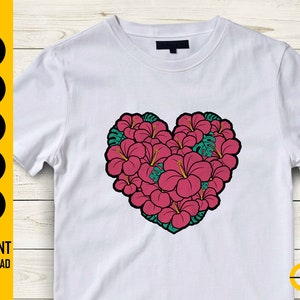 Tropical Heart SVG | Summer Love SVG | Island Flowers SVG | Cricut ...