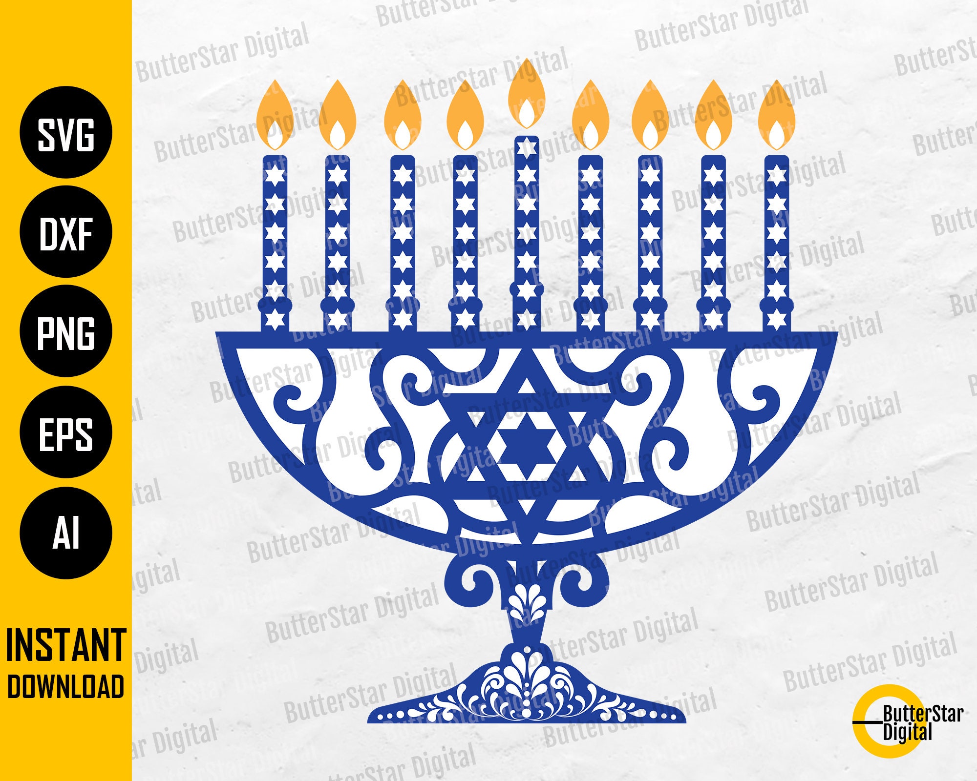 Blue Menorah Clipart