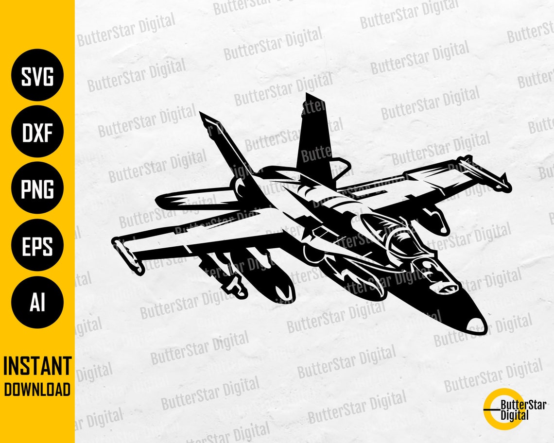 Jet Fighter SVG | Combat Plane T-shirt Decals Vinyl Stencil ...