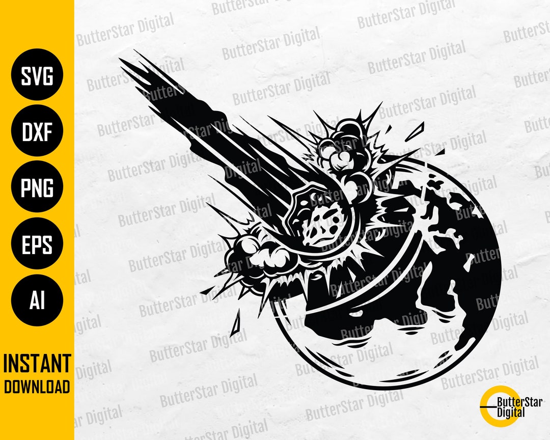 Meteor Hitting Earth SVG | Asteroid SVG | Impact Armageddon Collision ...